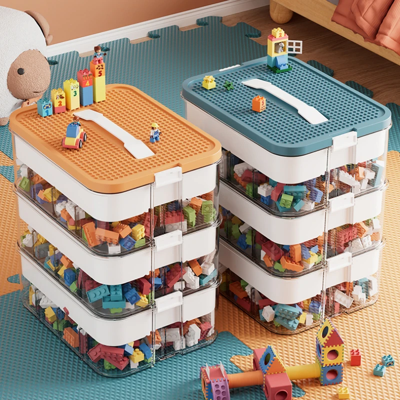 Caja-de-almacenamiento-de-juguetes-Lego-organizador-port-til-de-bloques ...