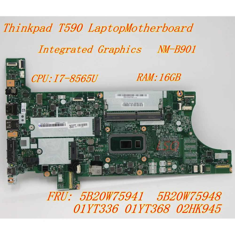 For-Lenovo-Thinkpad-T590-Laptop-Integrated-Graphics-Motherboard-CPU-I7 ...