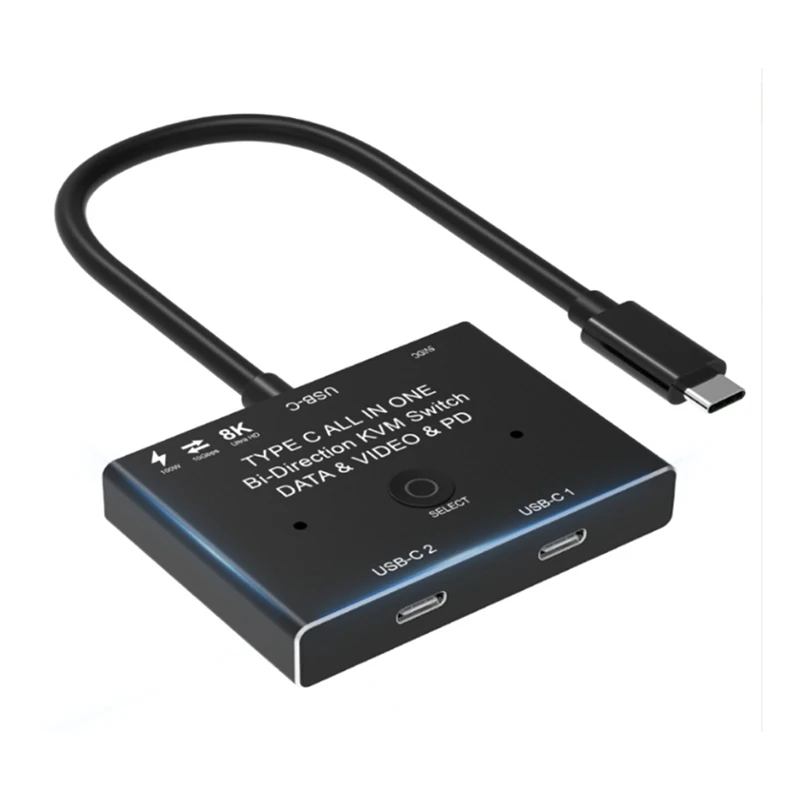 KVM-USB-C-Two-Way-Switch-1X2-2X1-USB-3-1-Splitter-Data-Video-Switcher ...