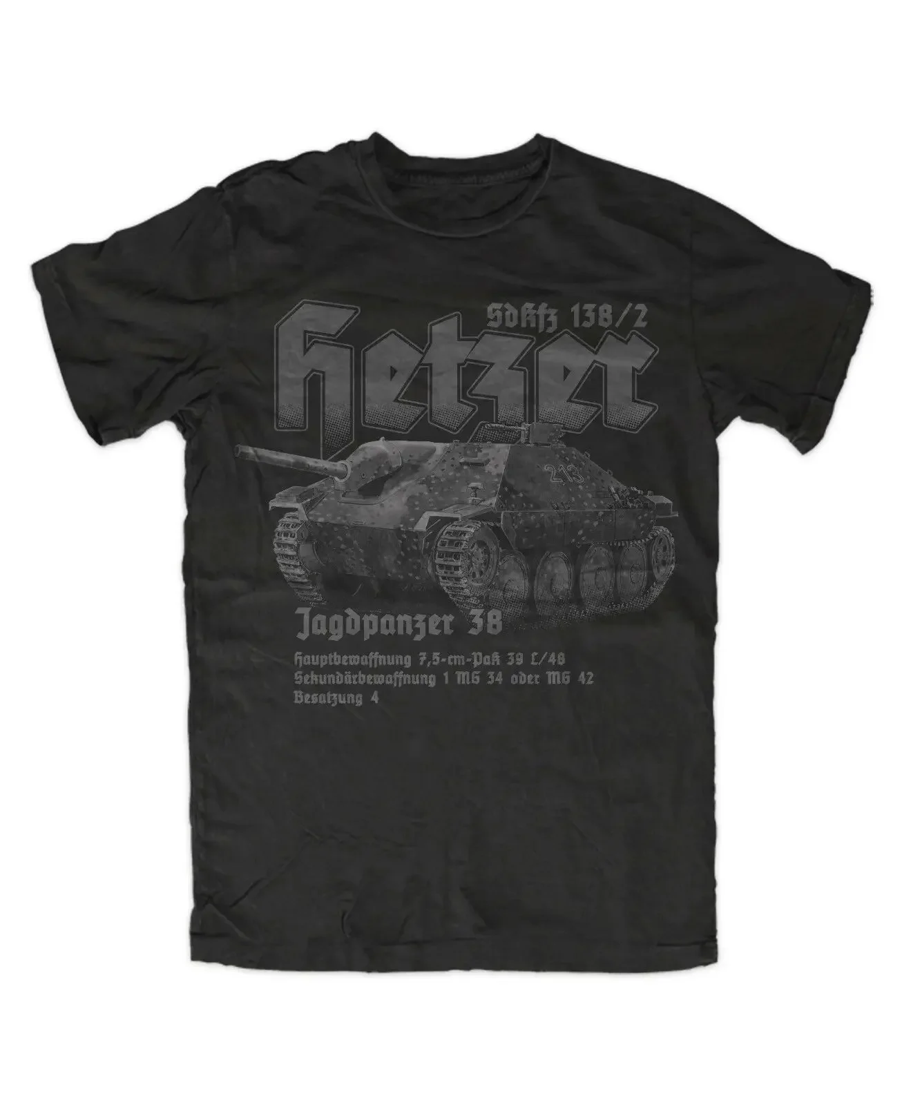 Hetzer Tank Premium Men T-Shirt Tank Panzer Force Short Casual 100% ...