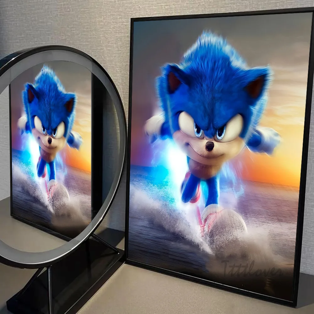 Póster de dibujos animados de Sonic, videojuegos de anime clásicos ...