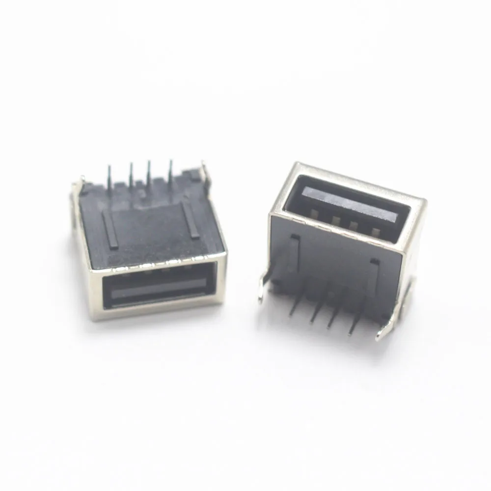 5pcs USB A Interface USB Female Connector AF 90 Degree Single-layer All ...