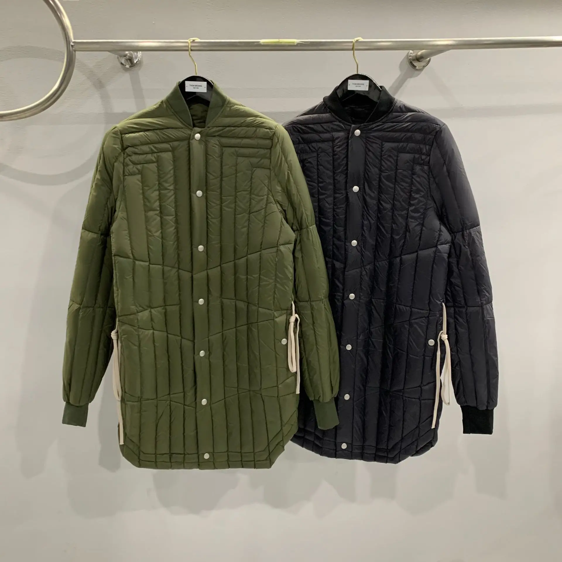 Rick-Owens-ganso-branco-para-baixo-nico-Breasted-Jacket-Streetwear-cord ...