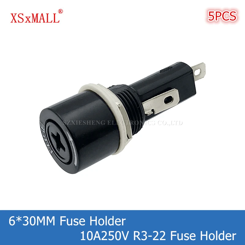 5PCS 6*30MM Fuse Holder R3 22 Fuse Holder 10A250V Panel Mounting High ...