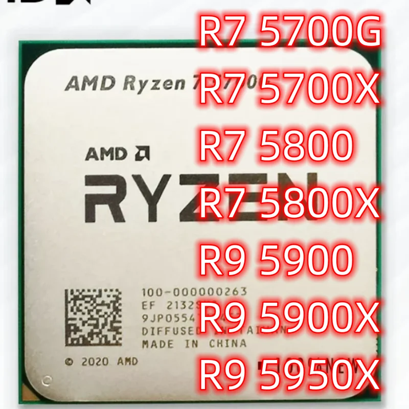 AMD Ryzen 7 R7 5700G 5700X R7 5800X R7 5800X R9 5900 R9 5900X R9 5900X R9-3900X