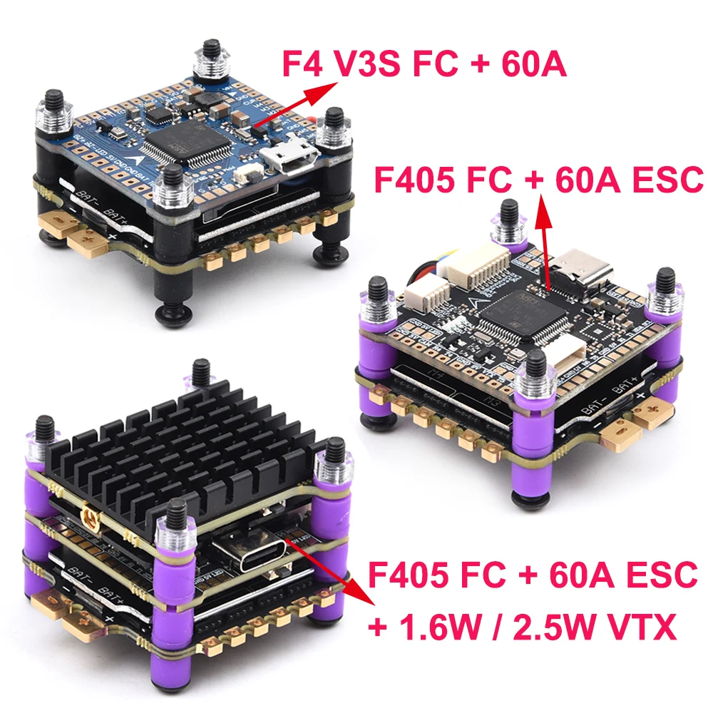F405-F405HD-Flight-Controller-F4-V3S-Plus-FC-60A-BLheli-S-ESC-Stacks-5 ...