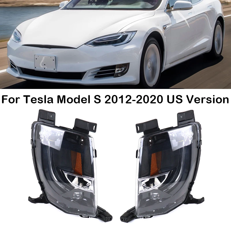 LED-Car-Front-Bumper-Fog-Light-Fog-Lamp-Assembly-Foglight-DRL-For-Tesla ...