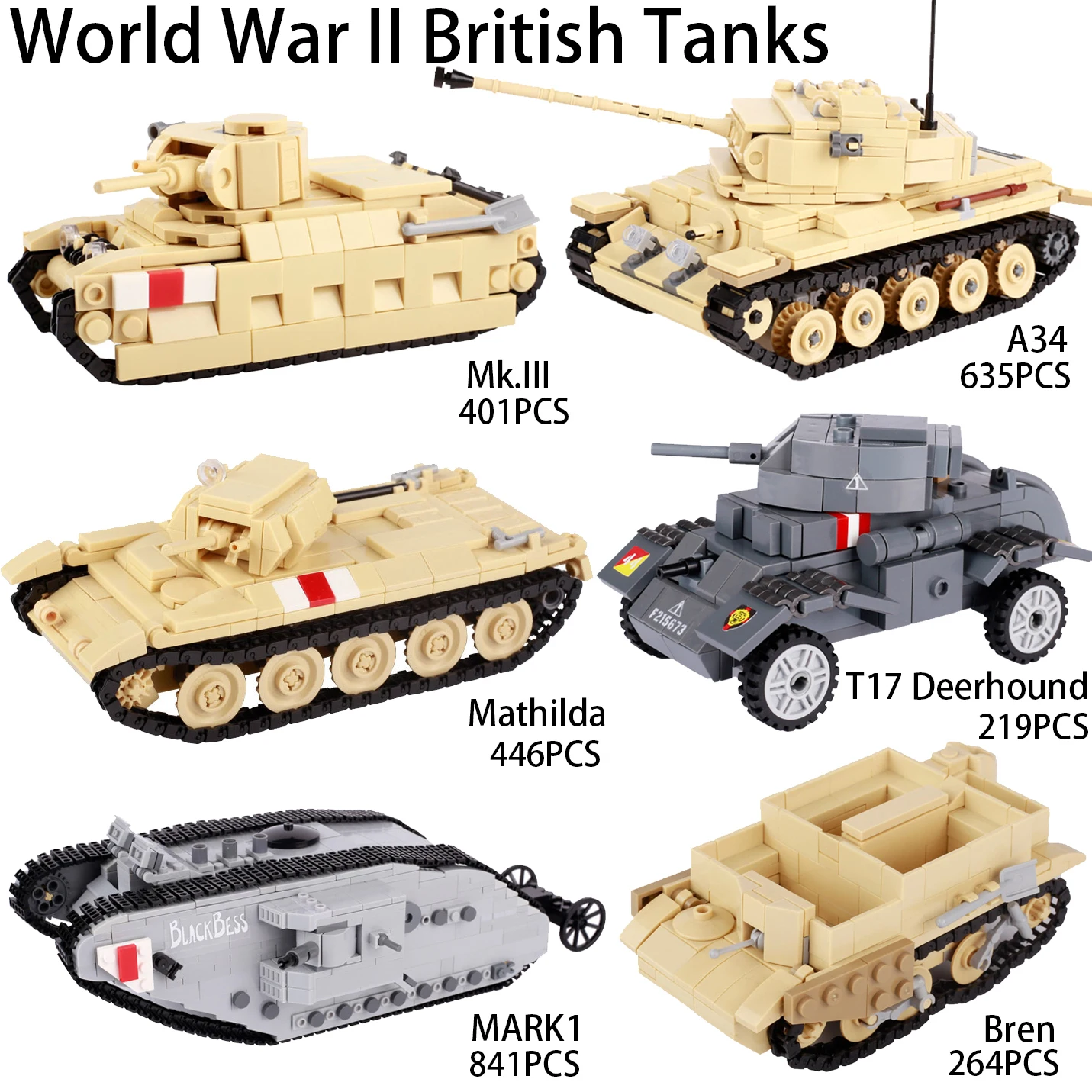 MOC-WW2-British-Main-Battle-Tank-Model-Building-Blocks-Kit-Armored-Car ...
