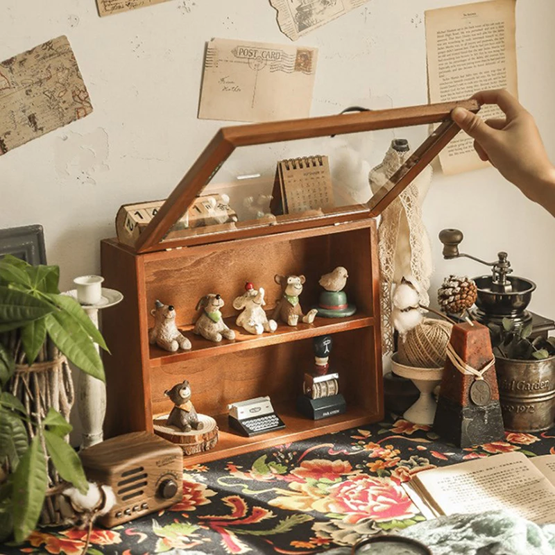 Wall Display Box Wood Cabinet Shadow Case Storage Mug Wooden Bread ...