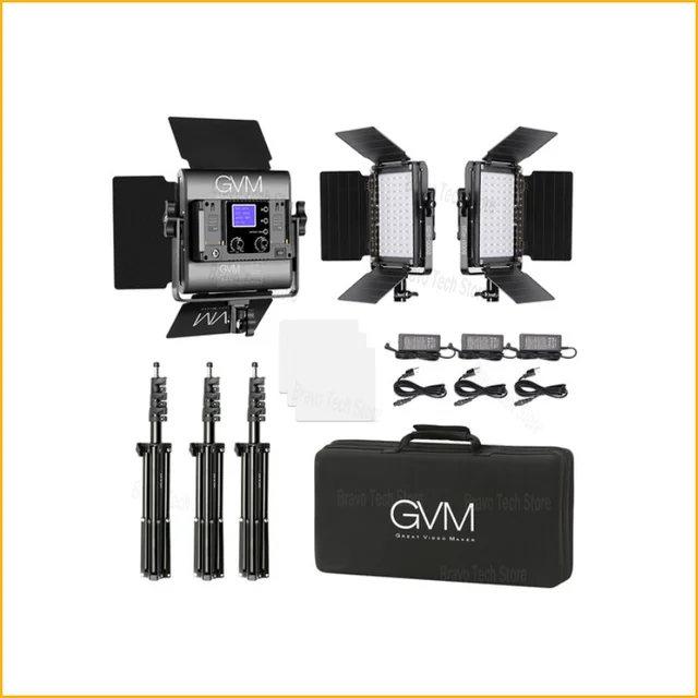GVM 800D RGB 3kit Photoflood Camera Photographic Professional Lighting ...