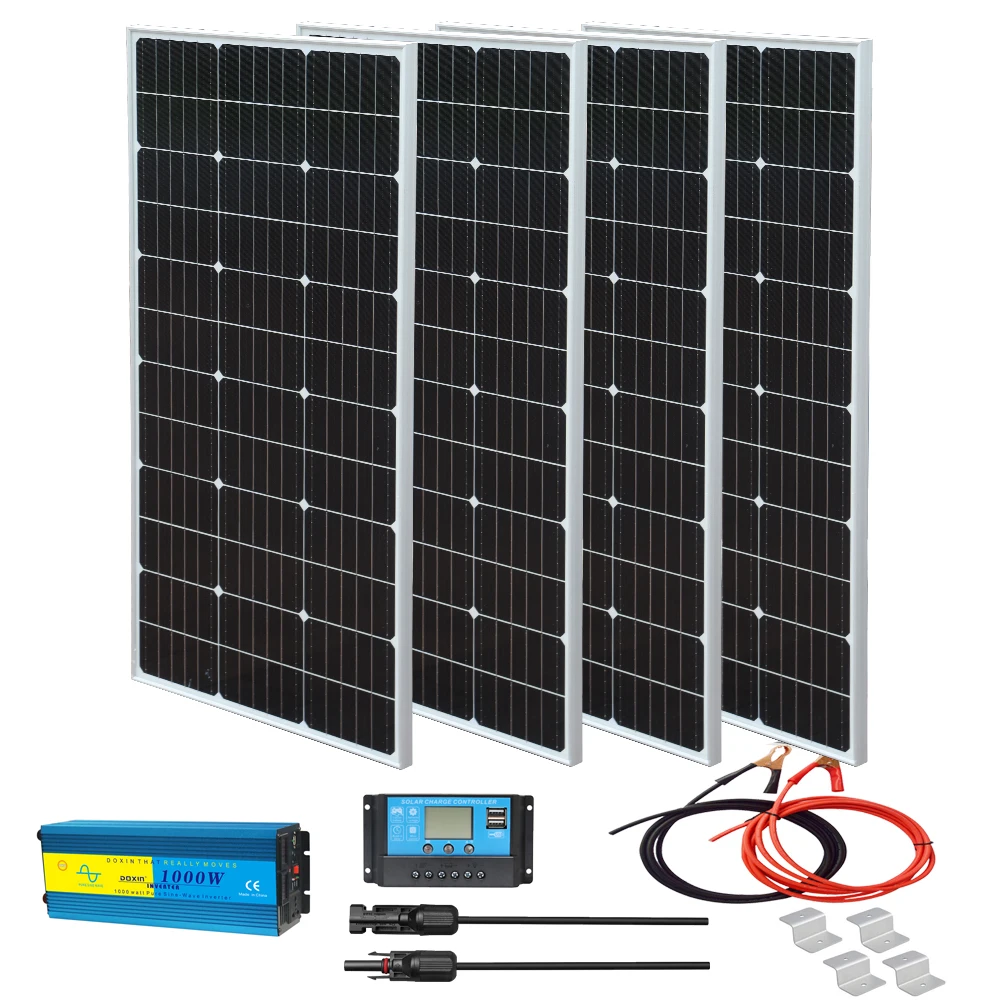 Off-grid-Solar-Panel-System-400W-Solar-Panels-1000W-12V-to-110V-220V ...