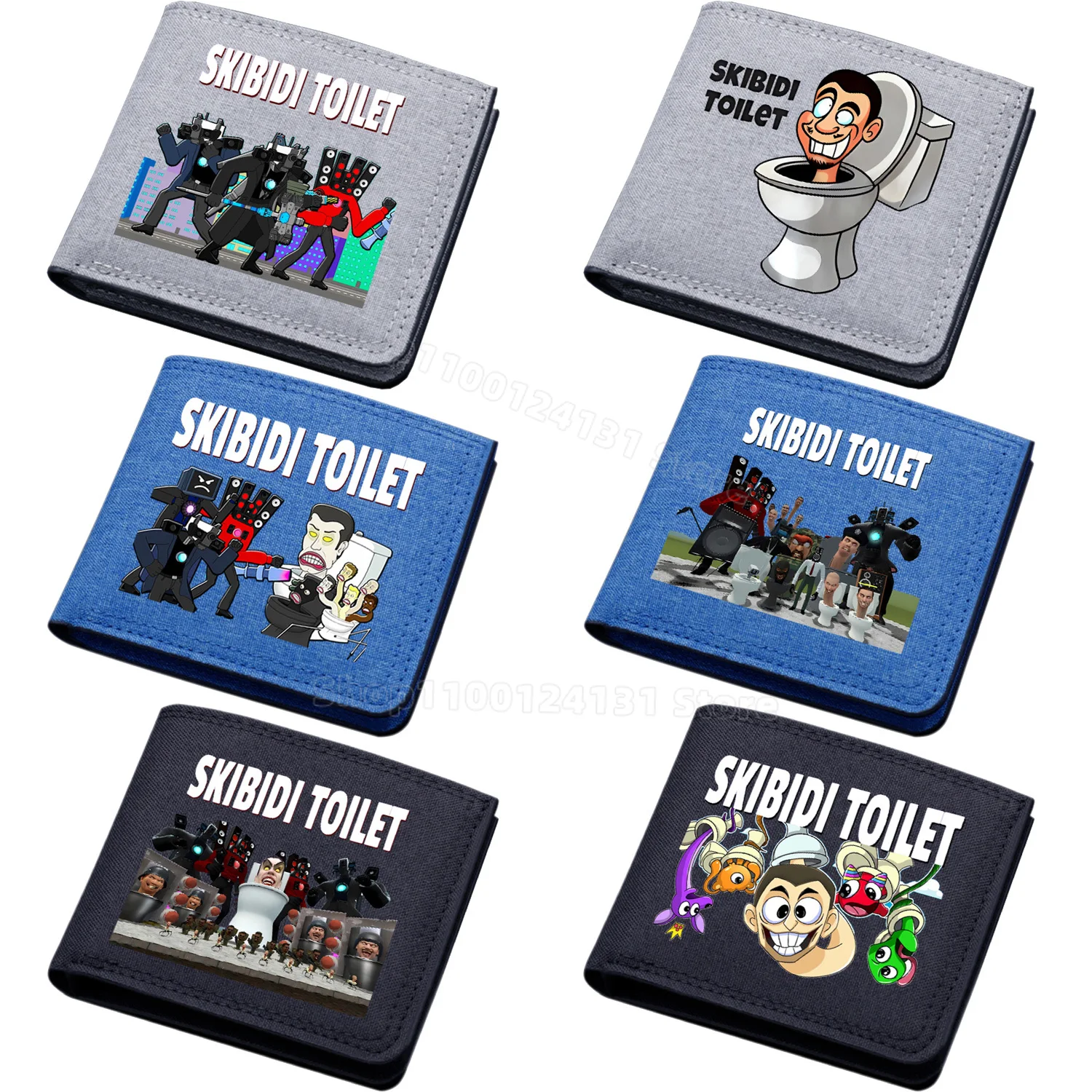 Skibidi-Toilet-Canvas-Wallet-TV-Man-Short-Folding-Purse-Men-Card-Holder ...