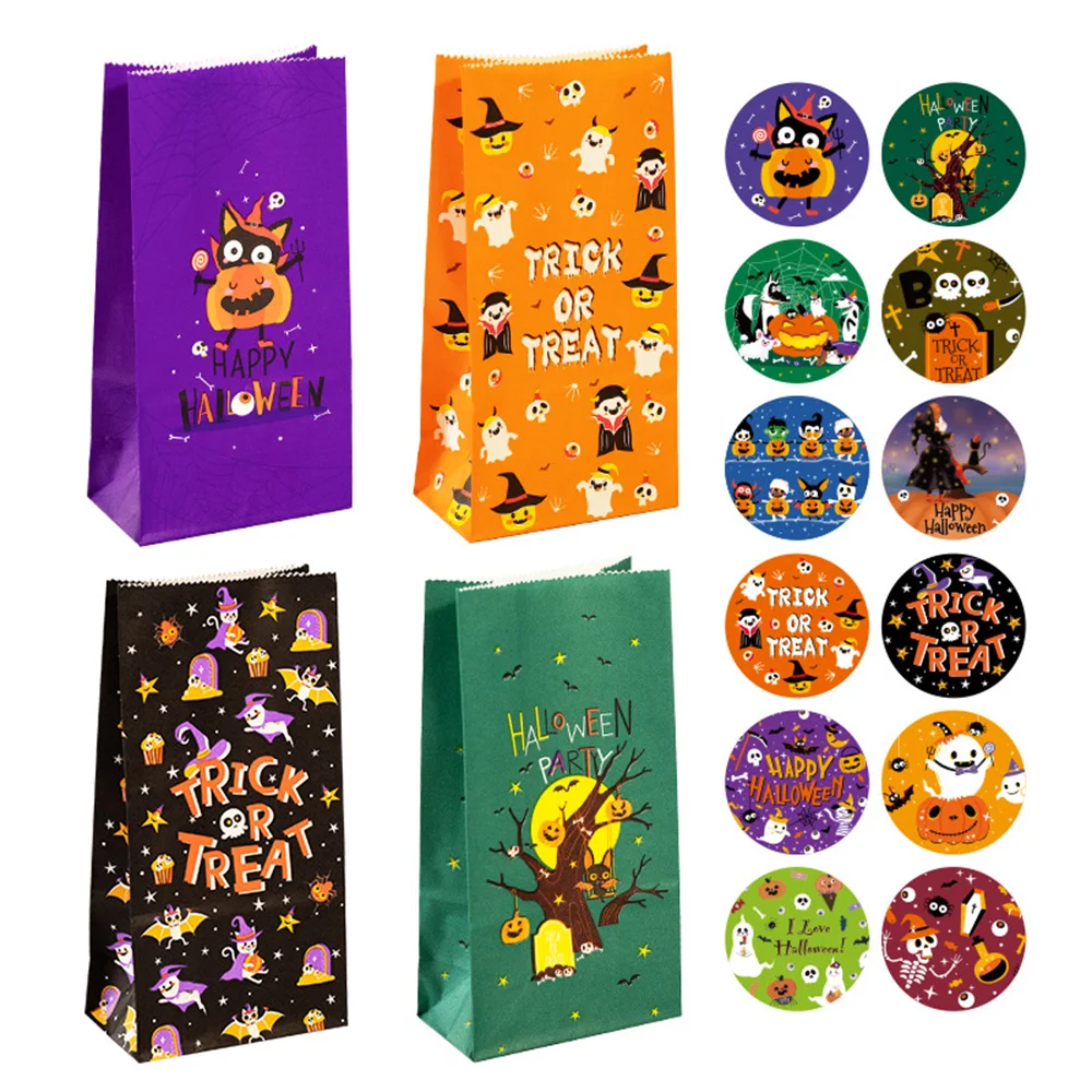 12Sets-Halloween-Paper-Bags-Cartoon-Ghost-Pumpkin-Gift-Bags-Packing ...