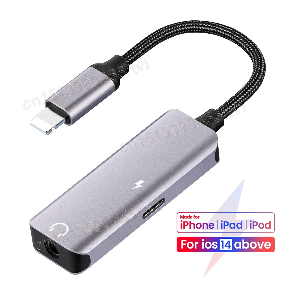 2in1 AUX Cable Audio Adapter For iPhone 14 13 12 Pro Max 8Pin To 3.5mm ...