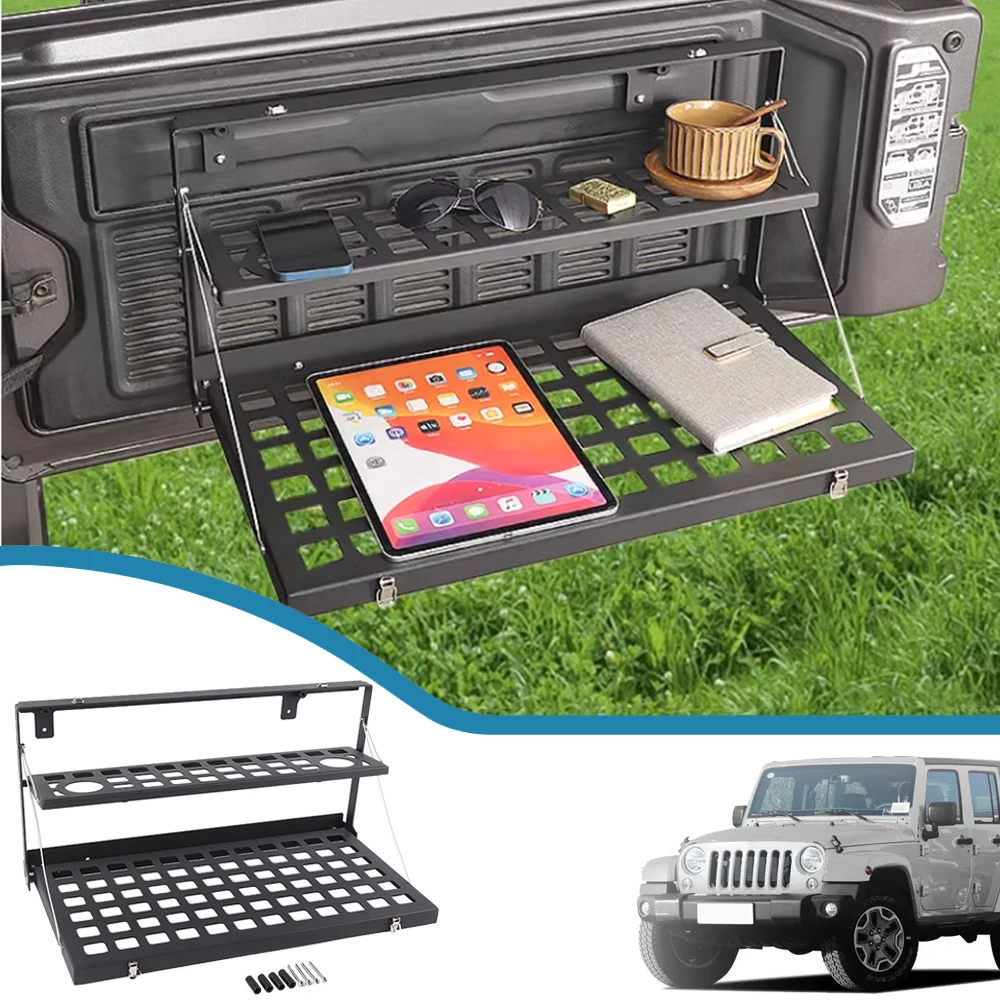 Car Tailgate Table Rear Door Foldable Cargo Shelf Storage Rack Carrier ...
