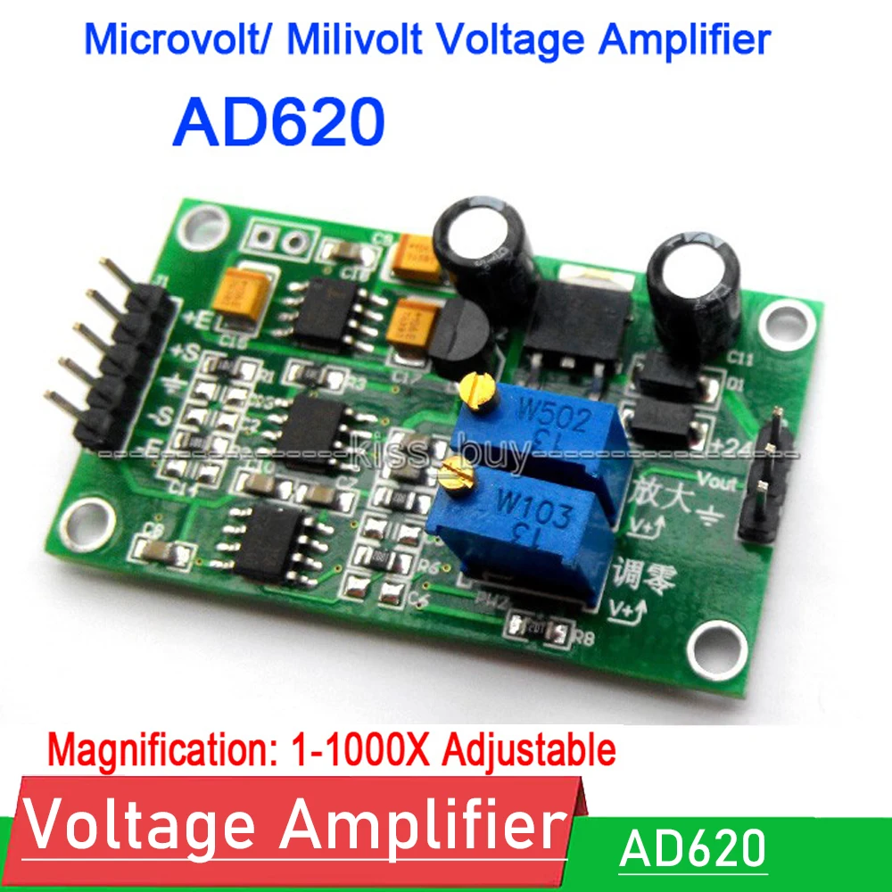 AD620 DC Microvolt / millivolt voltage amplifier high precision ...