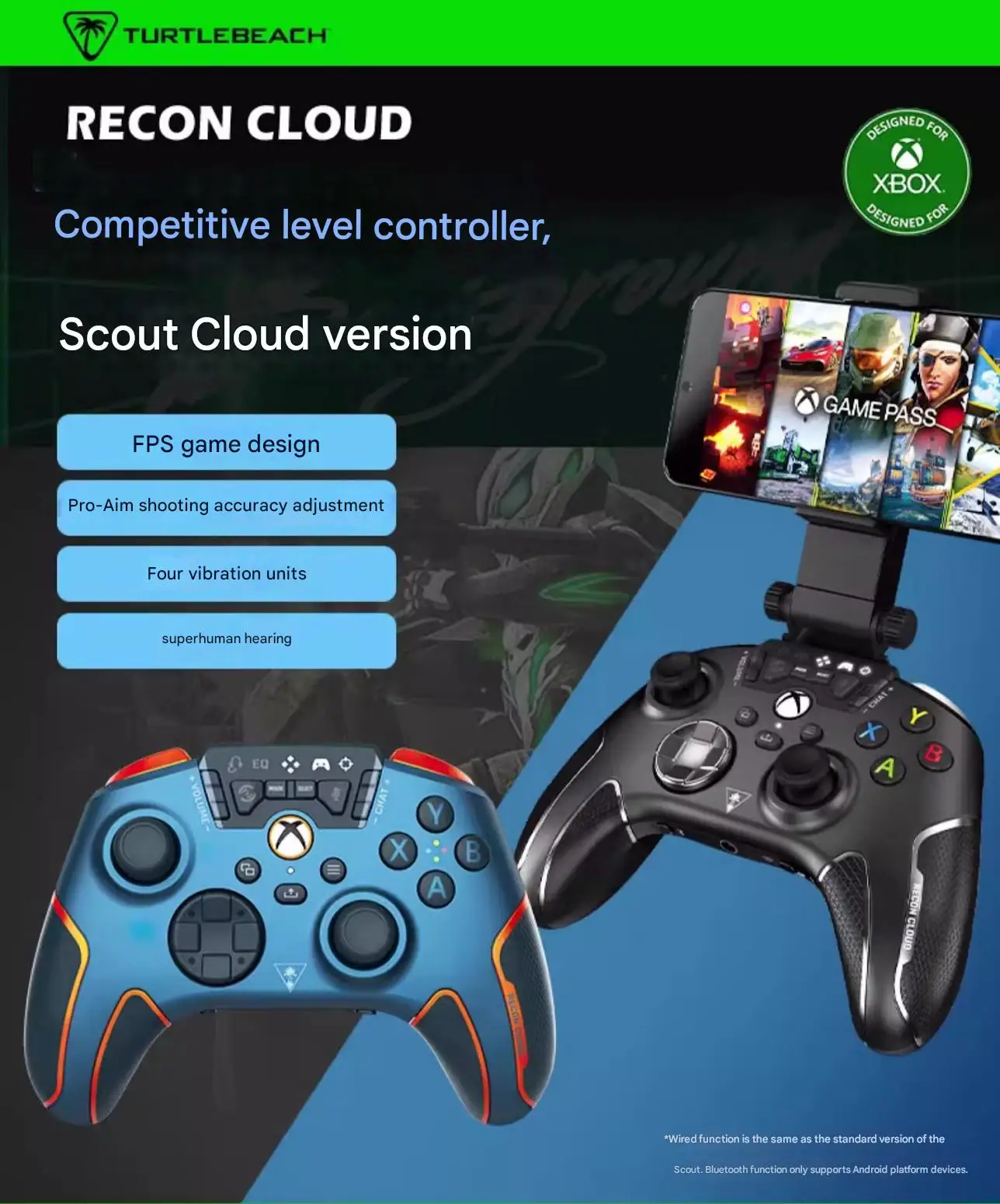 Turtle Beach RECON CLOUD Gamepad Ergonomics Wired Dual Mode Bluetooth ...