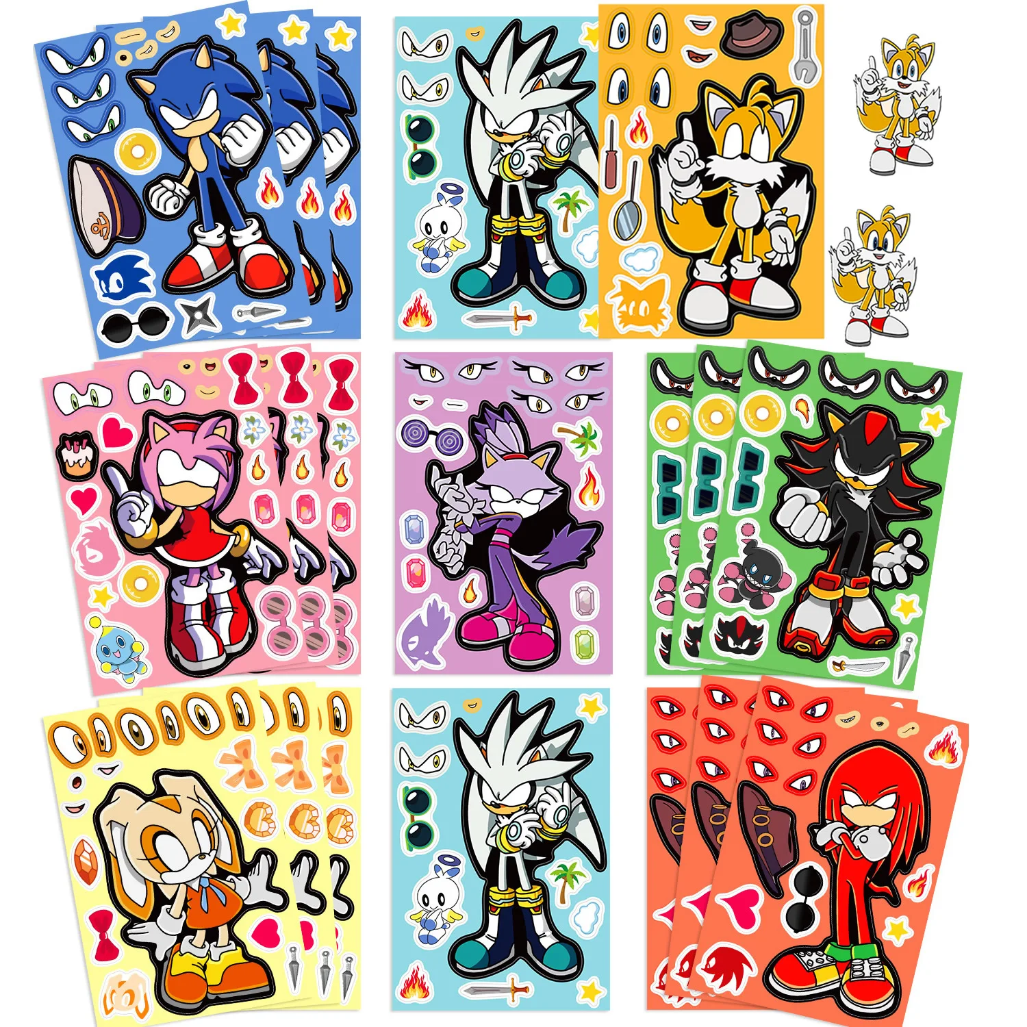 Sonic-The-Hedgehog-Puzzle-Adesivos-para-Crian-as-Desenhos-Animados-de ...