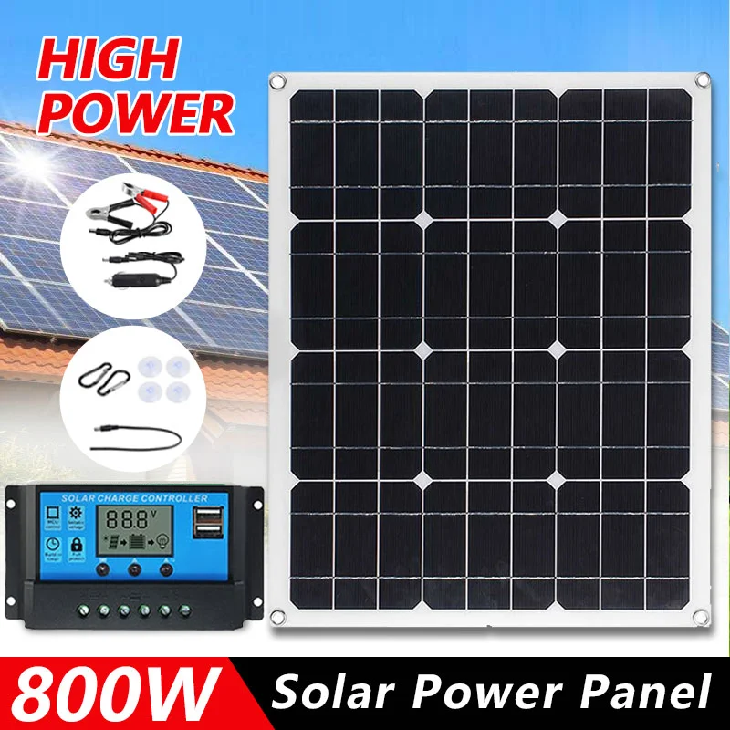 Solar-Panel-800W-System-Battery-ChargingController-Kit-Complete-Power ...