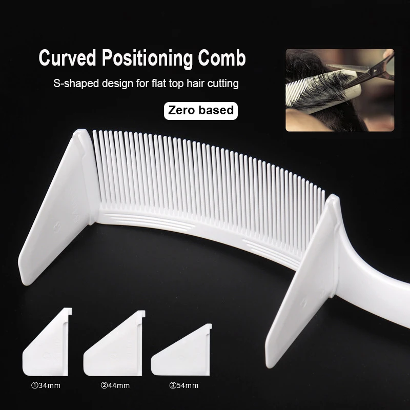 Barber-Curved-Flat-Top-Guide-Comb-Professional-S-Shape-Positioning-Hair ...