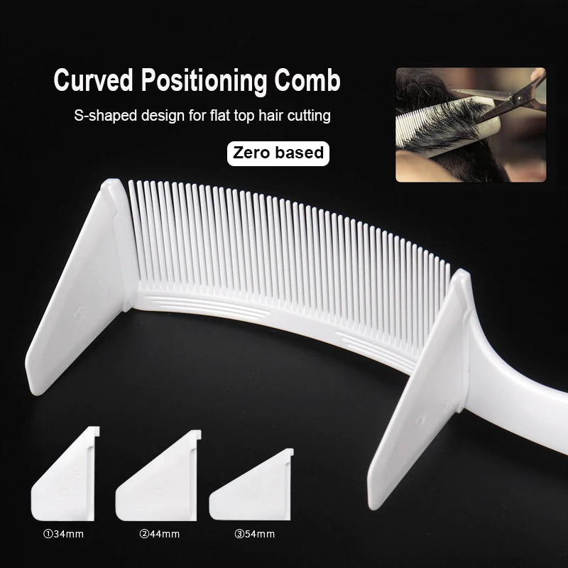 Barber Curved Flat Top Guide Comb Professional S-Shape Positioning Hair Clipper Comb Salon Anti ...