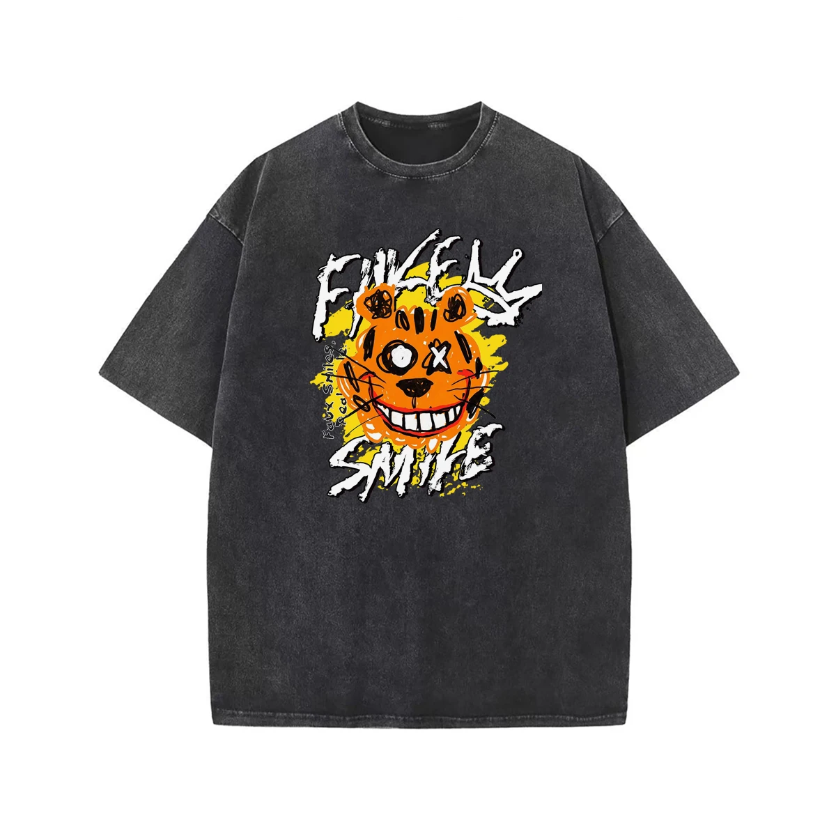 Scrawl-face-Funny-Animal-Fake-Smile-Tiger-smile-Hiphop-INS-Oversized ...