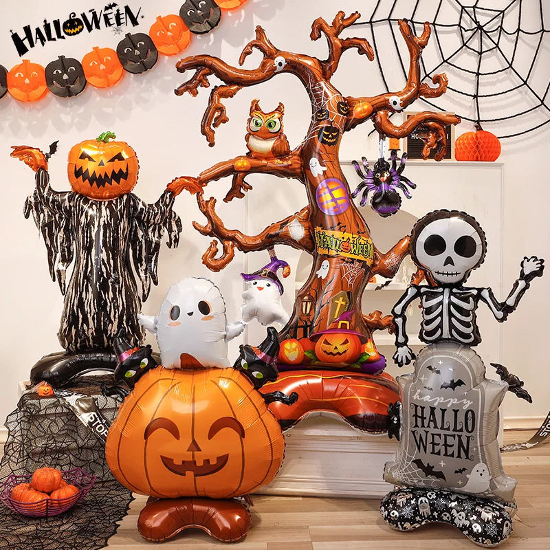 Halloween Stand-Up Balloon Witch Pumpkin Tree Cartoon Prop for Party ...