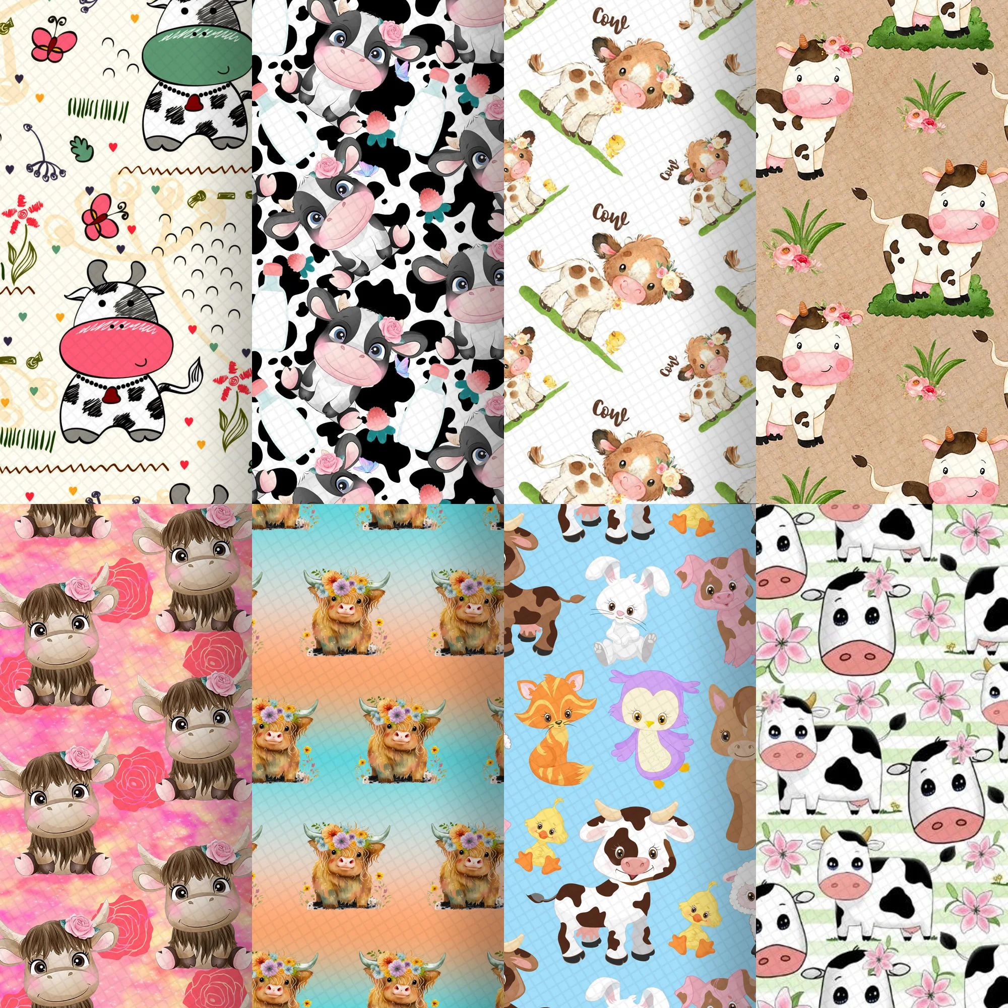 Cow-Printed-Faux-Leather-Sheets-Lychee-Grain-Synthetic-Leather-Fabric ...