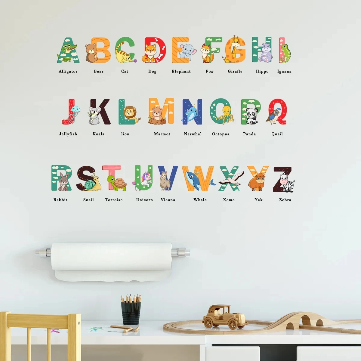 2Colorful-Animal-English-Letter-Children-s-Enlighten-Wall-Stickers ...