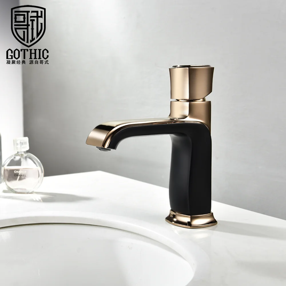 Bathroom Sink Tap German Craft Brass Brushed Gold Black White Basin ...