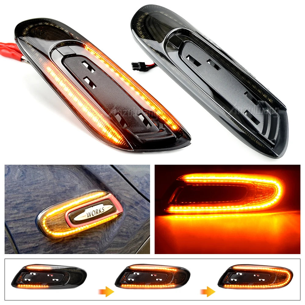 2Pcs-For-Mini-Cooper-One-F55-F56-F57-Dynamic-Sequential-LED-Fender ...