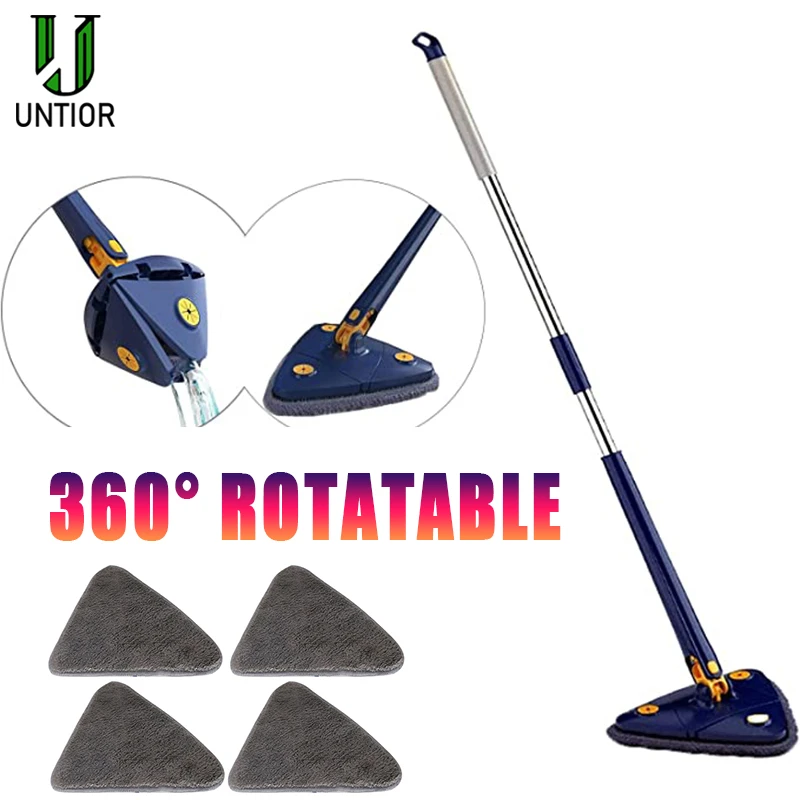 Telescopic Triangle Mop 360° Rotatable Spin Cleaning Mop Adjustable ...