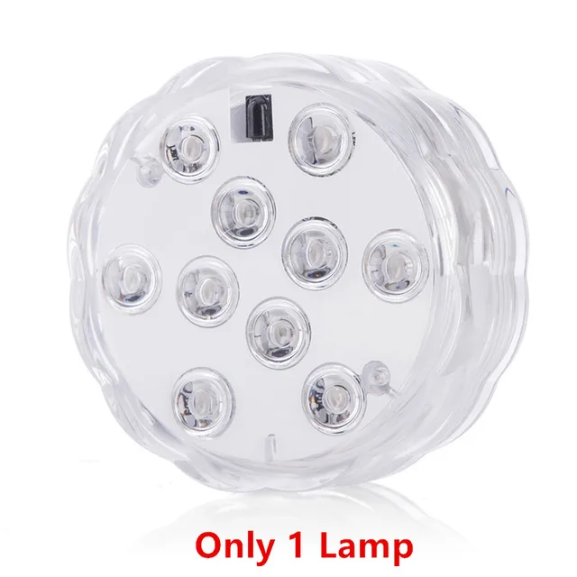 Battery Powered 10 LED Submersible Lights Remote Controlled RGB ...