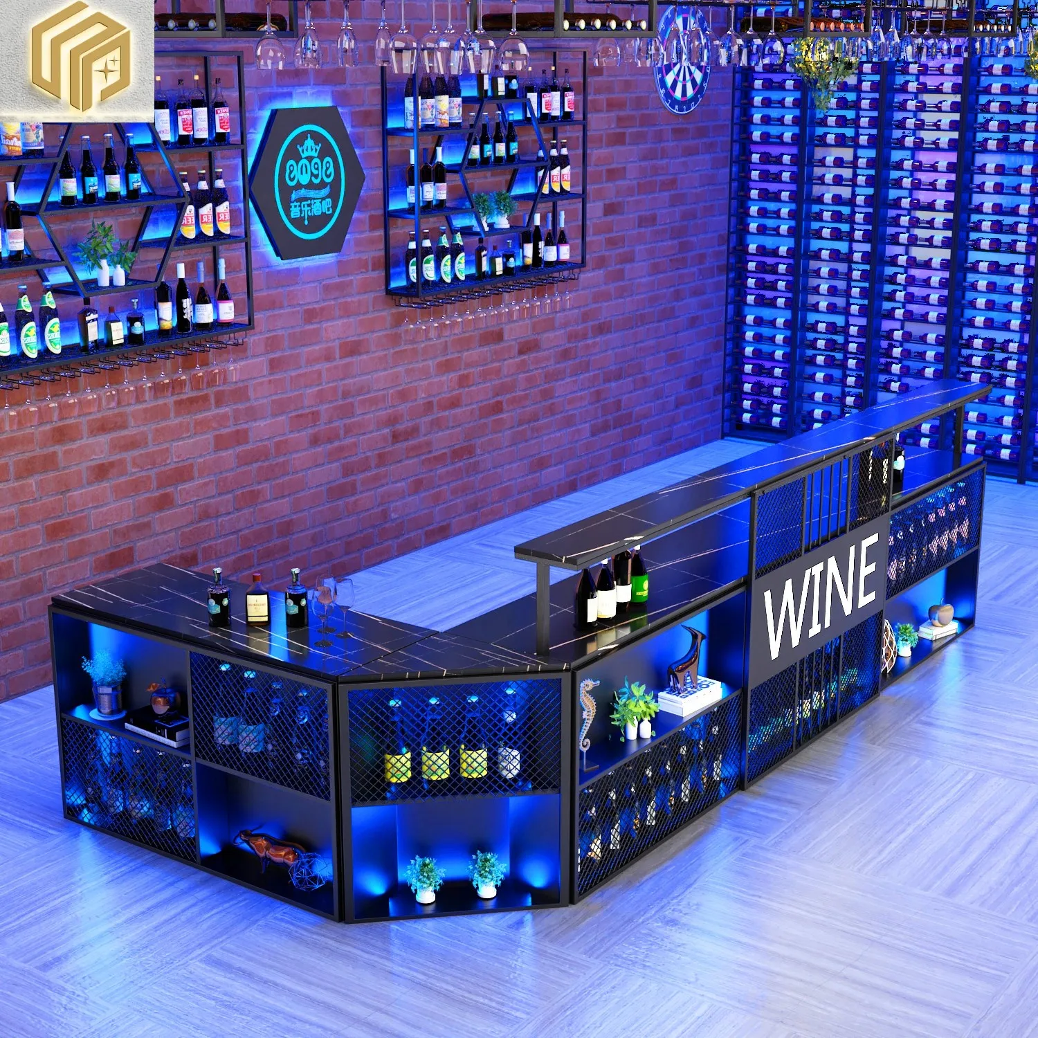 Industrial-style-retro-bar-counter-cabinet-Qing-Wanghong-Front-desk ...