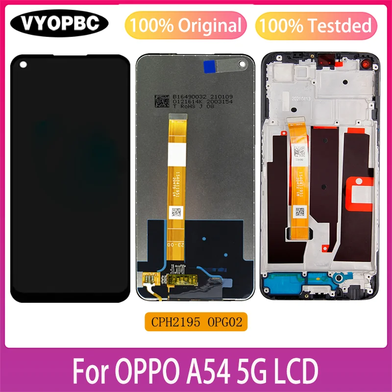 6.5" Original Lcd Display For OPPO A54 5G Touch Screen With Frame ...