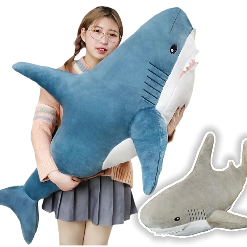60-80-100-140cm-Big-Fat-Shark-Plush-Toy-Ins-Hot-Super-Soft-Pillow-Strip ...