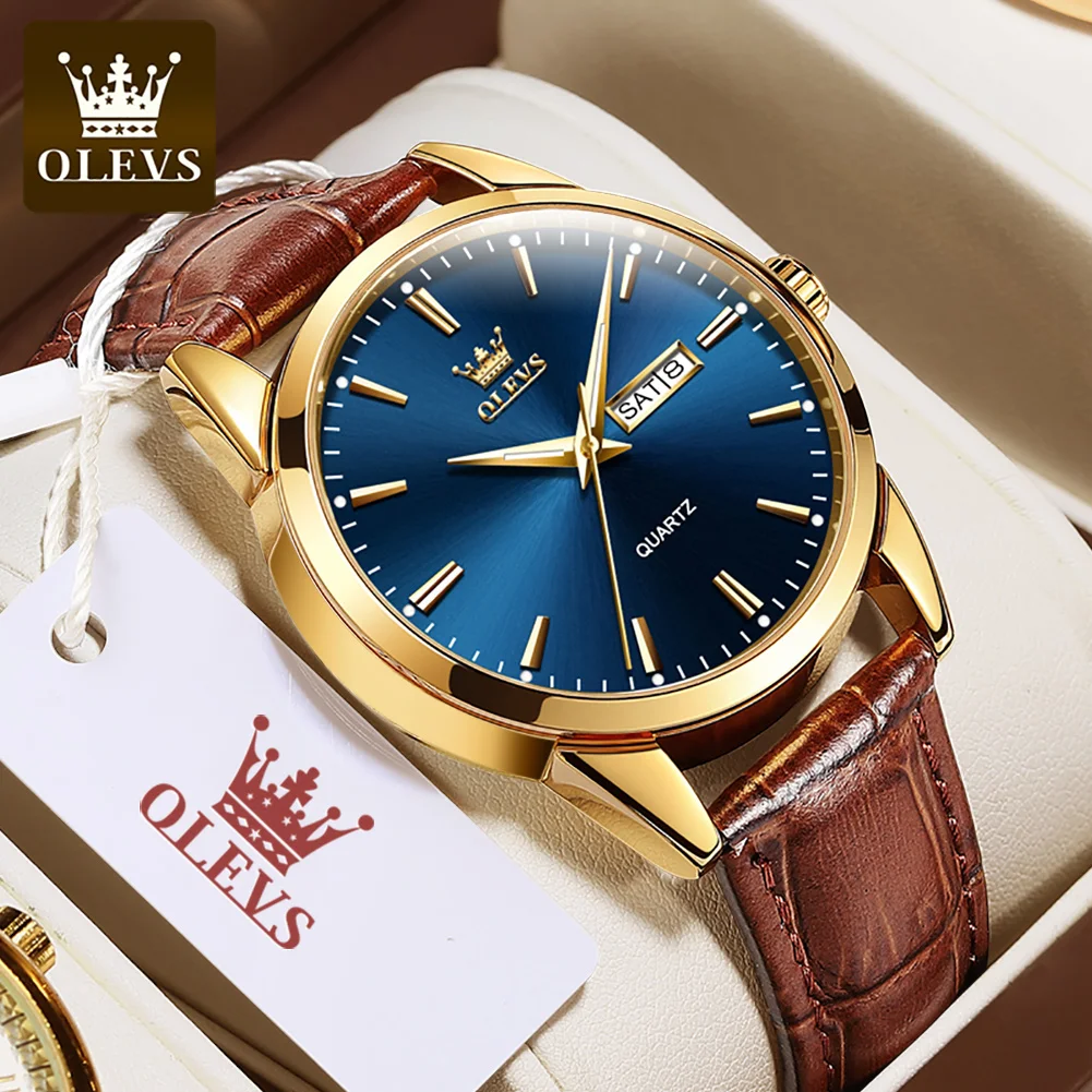 OLEVS-Original-Quartz-Watch-for-Men-Waterproof-Leather-Wristwatch ...
