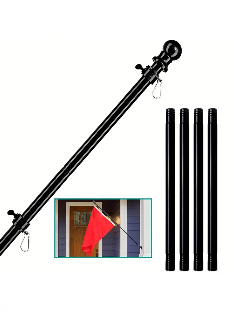Asta de bandera para casa, kit residencial de postes de bandera negros ...