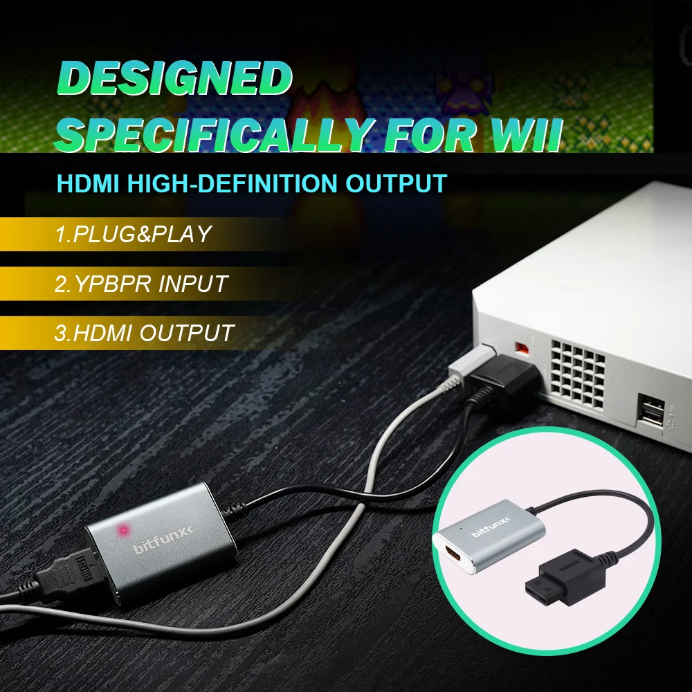 Bitfunx-HDMI-Adapter-Component-to-HDMI-for-Nintendo-Wii-NTSC-PAL-Retro ...