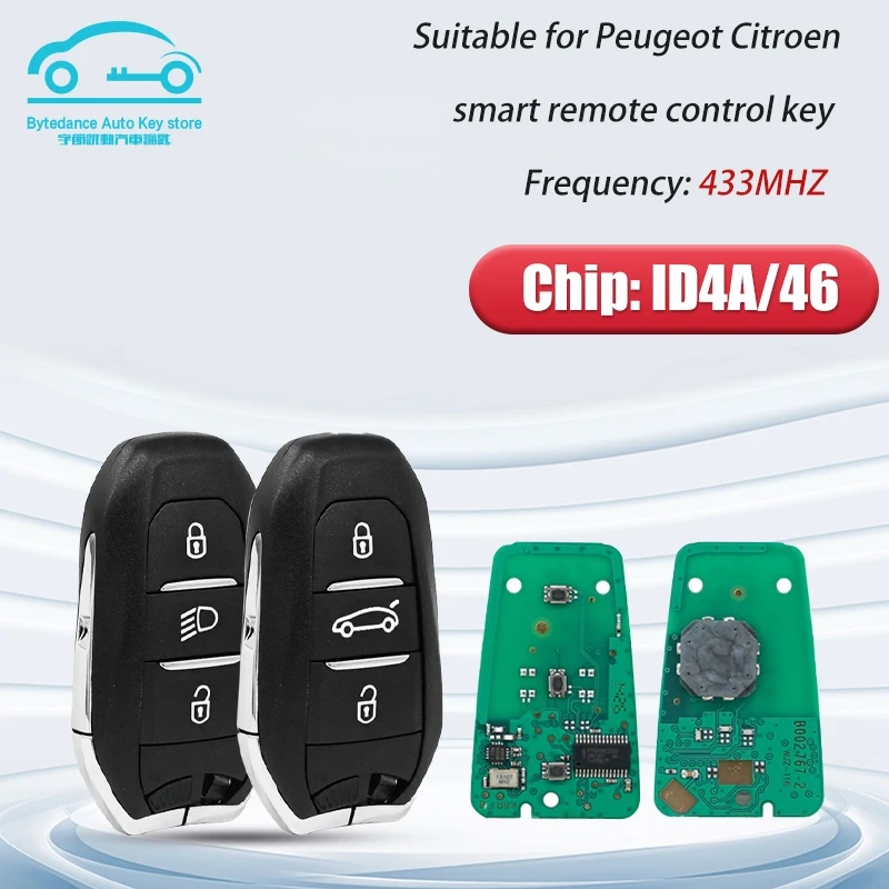 3B-Smart-Keyless-433Mhz-ID46-PCF7945-4A-PCF7953Chip-For-Peugeot-For ...
