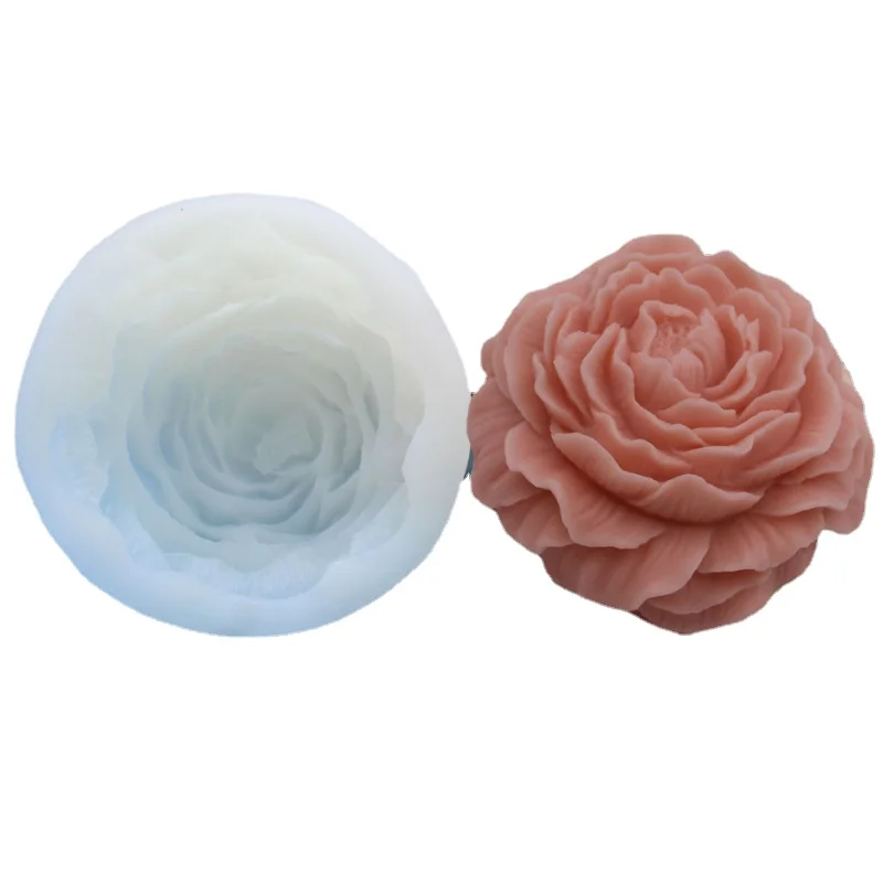 Grande Peônia Flor Vela Fazendo Kit Handmade Floral Planta Silicone ...