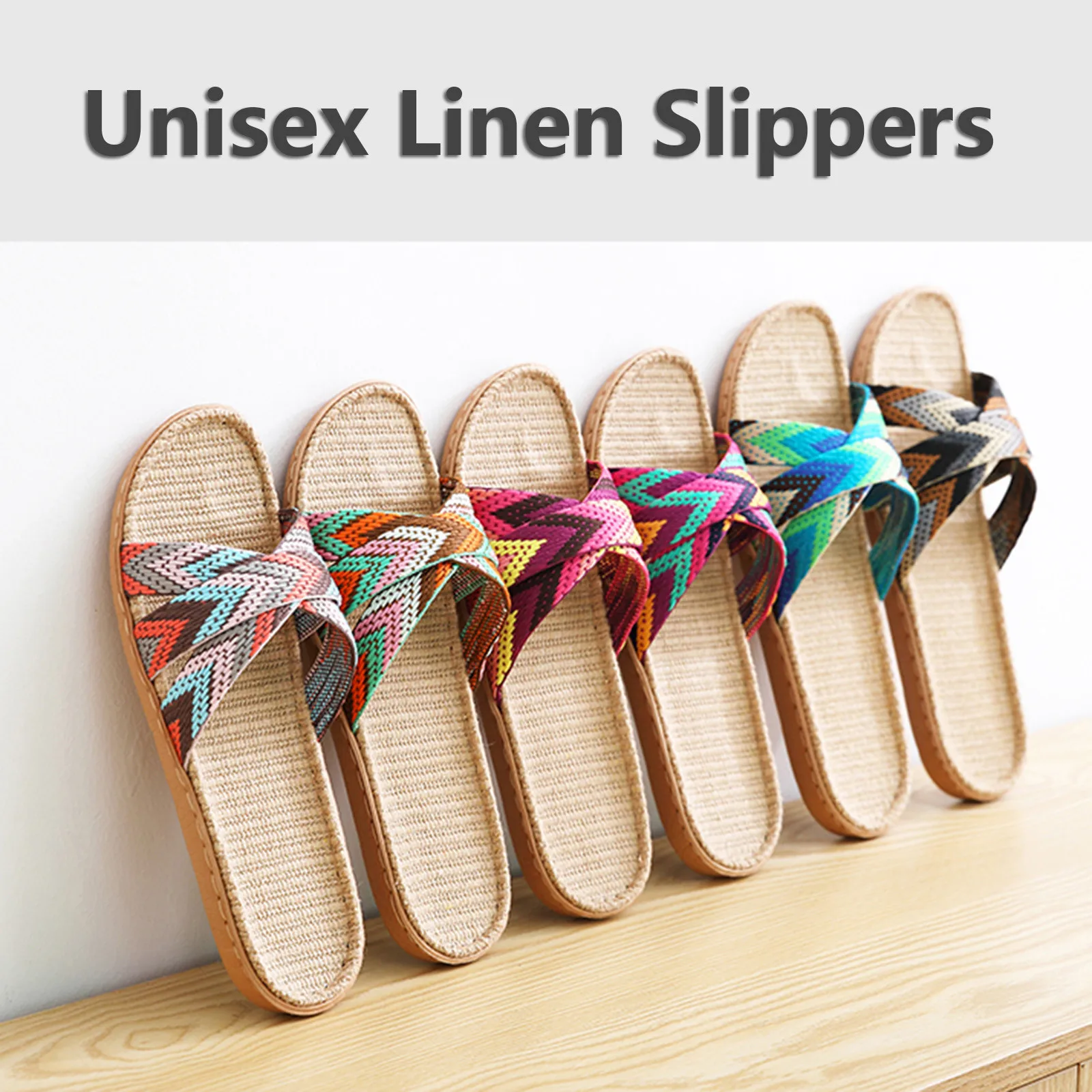 Multicolor-Flax-Slippers-For-Women-Summer-Linen-Indoor-Shoes-Home ...