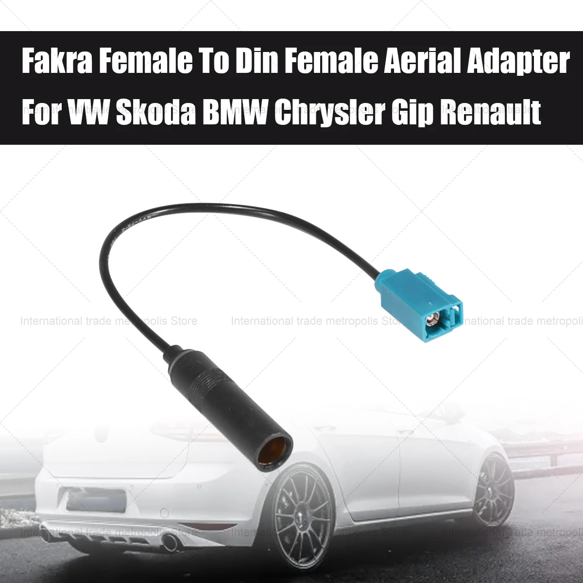 12V-Car-Audio-FM-Radio-Antenna-Adapter-Cable-Fakra-Female-To-Din-Female ...