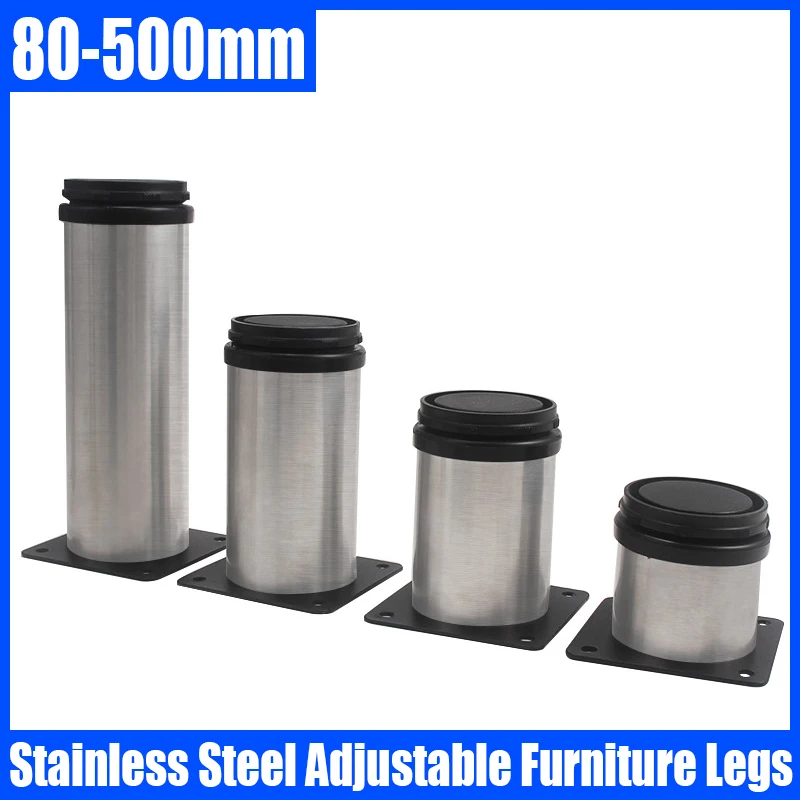 1PCS-80-500mm-Stainless-Steel-Adjustable-Cabinet-Legs-Furniture-Legs ...