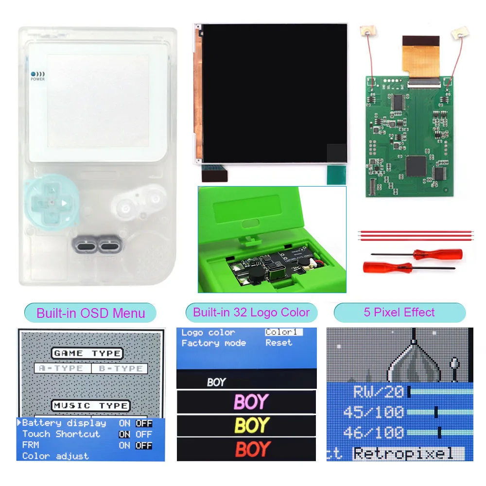 GBP Q5 LCD Backlight IPS Screen Type C USB-C Rechargeable Battery MOD ...