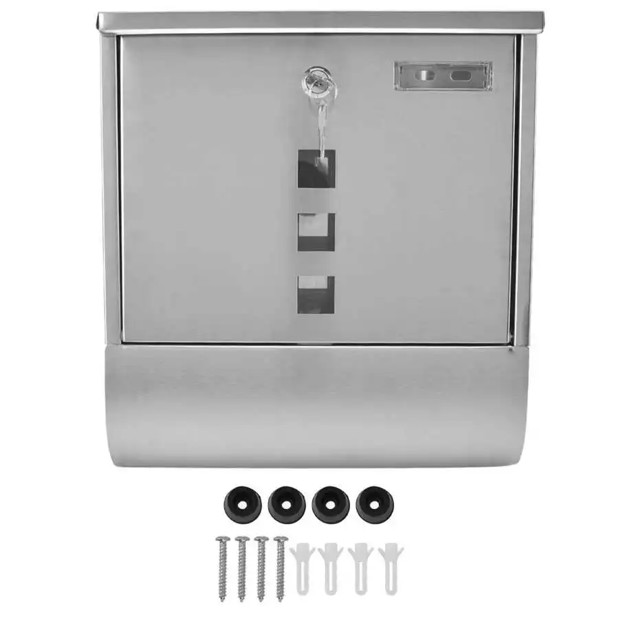 Mail Box European Style Narrow Slot Stainless Steel Hanging Locking ...