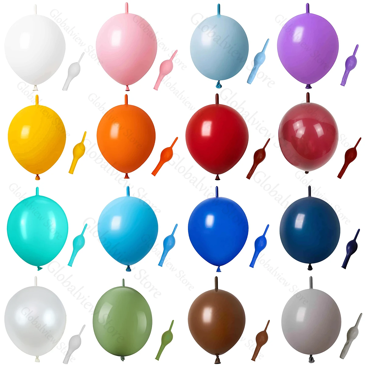 100/50Pcs Link Balloon Linking Balloons 6/12inch Chrome Metal Gold ...