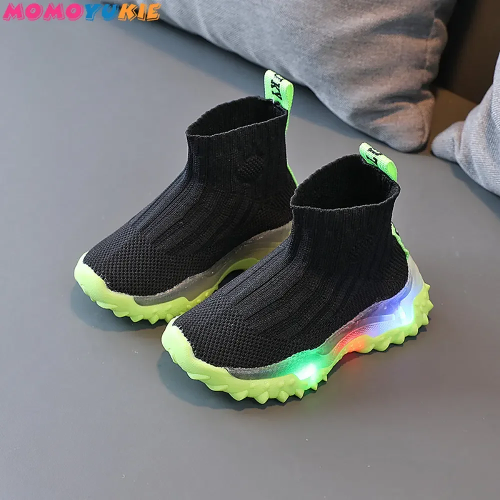 LED Light Up Boy/Girls shoes socks shoes spring high-top boots ...