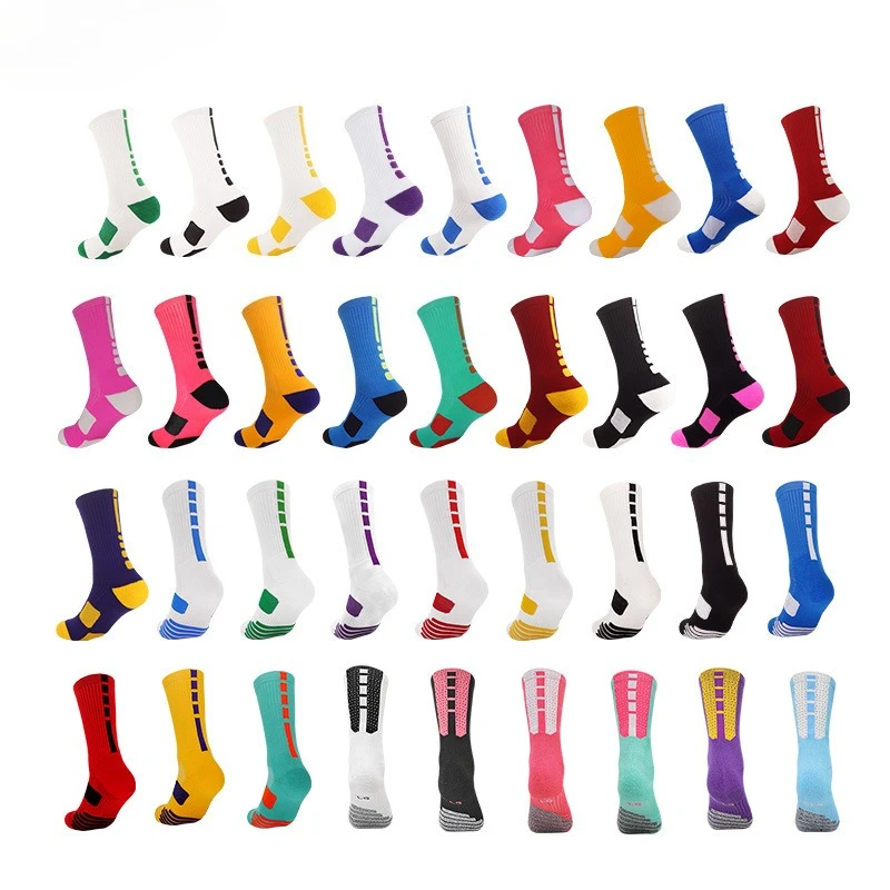 Professional Basketball Socks Anti Slip Elite High Cut Towel Socks for ...