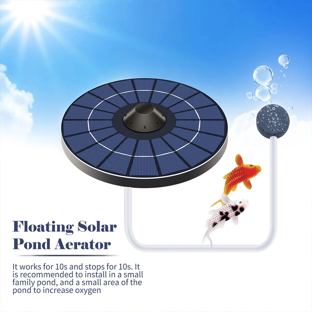 Power-Storage-Solar-Floating-Oxygen-Pump-With-Bubble-Stone-Air-Hose ...